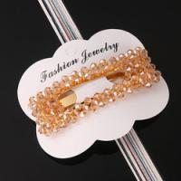 China Christmas Childrens Decorative Hair Clips Hollow Geometric Crystal 7.5cm 8cm for sale