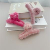 China Plastic Fur Hair Claw Clips for Women 11cm Solid Color Big Trendy Thick Hair Clamp for sale