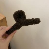 China Korean Lamb Wool Plush Hair Claw Clip for Women 11cm Strong Grip Acrylic for sale