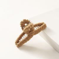 China Cute Warm Plush Fuzzy Hair Claw Clip Large Fur Autumn Winter Colorful 11cm for sale