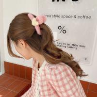China Fuzzy Fur Heart Shaped Plush Hair Claw Clip 11cm for Women Thick Hair for sale