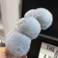 China Plush Faux Fur Hair Claw Clip 15cm Fluffy Wool Ball Winter Hair Accessories for Thick Hair for sale
