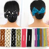 China Fabric Wire Bow Hair Curler Magic Knotted Bun Maker 33cm for Women Girls for sale