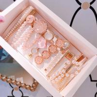 China Vintage Pearl Hair Clip Pins Set 6 Colors Resin Metal Alloy Hair Accessories Gift for Women Girls for sale