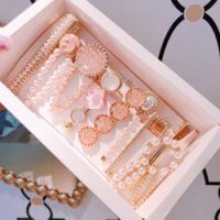 China Vintage Pearl Hair Clip Pins Set 6 Colors Resin Metal Alloy Hair Accessories Gift for Women Girls for sale