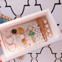 China Vintage Pearl Hair Clip Pins Set 6 Colors Resin Metal Alloy Hair Accessories Gift for Women Girls for sale