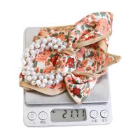 China Printed Silk Scarf Hair Circle Scrunchies 7x66cm 22g Women Hair Accessories Elastic Bowknot for sale