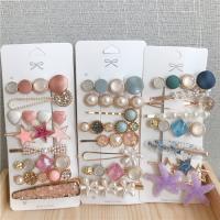 China Girls Geometric Decorative Hair Clips Claw Pins Pearl Set 20x9x2cm Metal Alloy for sale