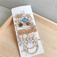 China Girls Geometric Decorative Hair Clips Claw Pins Pearl Set 20x9x2cm Metal Alloy for sale