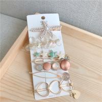 China Girls Geometric Decorative Hair Clips Claw Pins Pearl Set 20x9x2cm Metal Alloy for sale