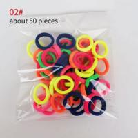 China Wholesale Nylon Hair Ties 50 Pcs Per Set 3cm Towel Elastic Baby Hair Bands for Girls for sale
