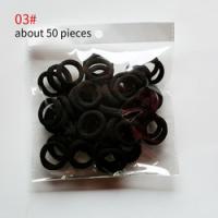 China Wholesale Nylon Hair Ties 50 Pcs Per Set 3cm Towel Elastic Baby Hair Bands for Girls for sale