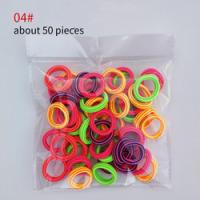 China Wholesale Nylon Hair Ties 50 Pcs Per Set 3cm Towel Elastic Baby Hair Bands for Girls for sale