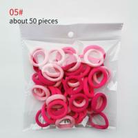 China Wholesale Nylon Hair Ties 50 Pcs Per Set 3cm Towel Elastic Baby Hair Bands for Girls for sale