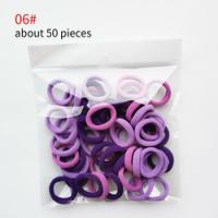 China Wholesale Nylon Hair Ties 50 Pcs Per Set 3cm Towel Elastic Baby Hair Bands for Girls for sale