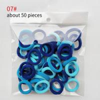 China Wholesale Nylon Hair Ties 50 Pcs Per Set 3cm Towel Elastic Baby Hair Bands for Girls for sale