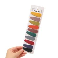 China Matte Acrylic Hair Clips Set 10 Pcs 5.3cm Simple Decorative Barrettes for Girls Children for sale