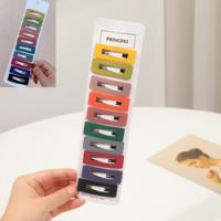 China Matte Acrylic Hair Clips Set 10 Pcs 5.3cm Simple Decorative Barrettes for Girls Children for sale