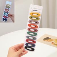 China Matte Acrylic Hair Clips Set 10 Pcs 5.3cm Simple Decorative Barrettes for Girls Children for sale