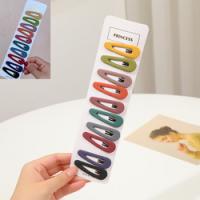 China Matte Acrylic Hair Clips Set 10 Pcs 5.3cm Simple Decorative Barrettes for Girls Children for sale