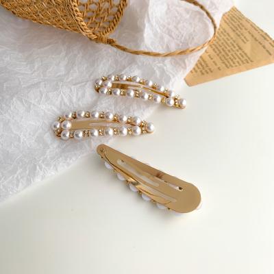 China Pearl Claw Hair Clip 8cm Korean Style Round Square Triangle Hair Accessory for Women Girls for sale