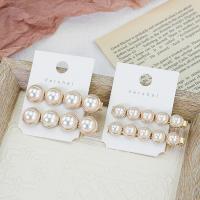 China Pearl Hair Clip Set 6.3cm Alloy Metal Hair Accessories for Women Girls Fashion Round Wedding for sale