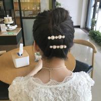 China Pearl Hair Clip Set 6.3cm Alloy Metal Hair Accessories for Women Girls Fashion Round Wedding for sale