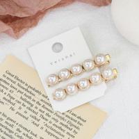 China Pearl Hair Clip Set 6.3cm Alloy Metal Hair Accessories for Women Girls Fashion Round Wedding for sale