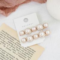 China Pearl Hair Clip Set 6.3cm Alloy Metal Hair Accessories for Women Girls Fashion Round Wedding for sale