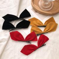 China Velvet Cat Ear Duckbill Hair Clip for Girls Women Solid Color Fashion Hair Accessories 2 Pack for sale