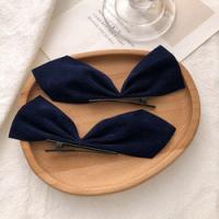 China Velvet Cat Ear Duckbill Hair Clip for Girls Women Solid Color Fashion Hair Accessories 2 Pack for sale