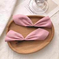 China Velvet Cat Ear Duckbill Hair Clip for Girls Women Solid Color Fashion Hair Accessories 2 Pack for sale