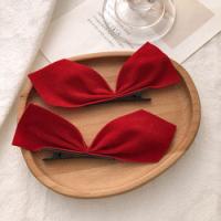 China Velvet Cat Ear Duckbill Hair Clip for Girls Women Solid Color Fashion Hair Accessories 2 Pack for sale
