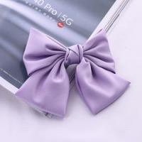 China Silk Satin Big Bow Hair Clip 13x14cm Women Hair Accessories OEM Custom Logo for sale