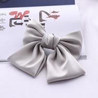 China Silk Satin Big Bow Hair Clip 13x14cm Women Hair Accessories OEM Custom Logo for sale
