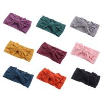 China Soft Nylon Wide Edge Knot Bow Headband for Baby Girls Kids 18cm Diameter for sale