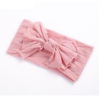 China Soft Nylon Wide Edge Knot Bow Headband for Baby Girls Kids 18cm Diameter for sale