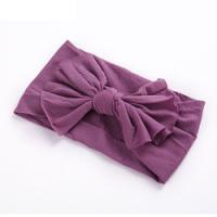 China Soft Nylon Wide Edge Knot Bow Headband for Baby Girls Kids 18cm Diameter for sale