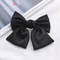 China Custom Satin Big Bows Hair Clips Bulk 13x14cm Metal Alloy Hair Accessories for Girls for sale