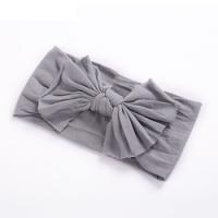 China Soft Nylon Wide Edge Knot Bow Headband for Baby Girls Kids 18cm Diameter for sale