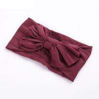 China Soft Nylon Wide Edge Knot Bow Headband for Baby Girls Kids 18cm Diameter for sale