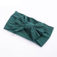 China Soft Nylon Wide Edge Knot Bow Headband for Baby Girls Kids 18cm Diameter for sale