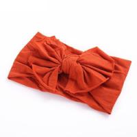 China Soft Nylon Wide Edge Knot Bow Headband for Baby Girls Kids 18cm Diameter for sale