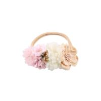 China Soft Elastic Baby Headband 12x6cm Nylon Pearl Rhinestone for Baby Girls Kids 0-3 Months for sale