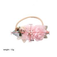 China Soft Elastic Baby Headband 12x6cm Nylon Pearl Rhinestone for Baby Girls Kids 0-3 Months for sale
