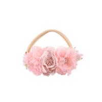 China Soft Elastic Baby Headband 12x6cm Nylon Pearl Rhinestone for Baby Girls Kids 0-3 Months for sale