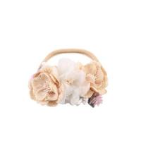 China Soft Elastic Baby Headband 12x6cm Nylon Pearl Rhinestone for Baby Girls Kids 0-3 Months for sale
