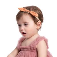 China Baby Girl Headbands Soft Nylon Silk Fabric Hair Bows 12x3cm 4 Colors Kids Hair Accessories for sale