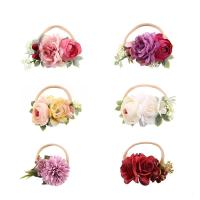 China Baby Girl Elastic Nylon Flower Headband 12x7cm Stretchy Hair Accessory for 3-24 Months for sale