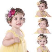 China Baby Girl Elastic Nylon Flower Headband 12x7cm Stretchy Hair Accessory for 3-24 Months for sale